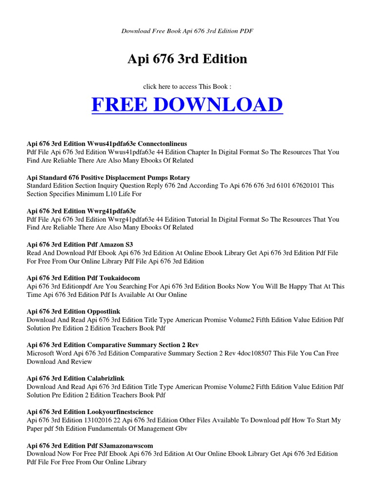 API 676 3rd Edition | PDF | E Books | Portable Document Format