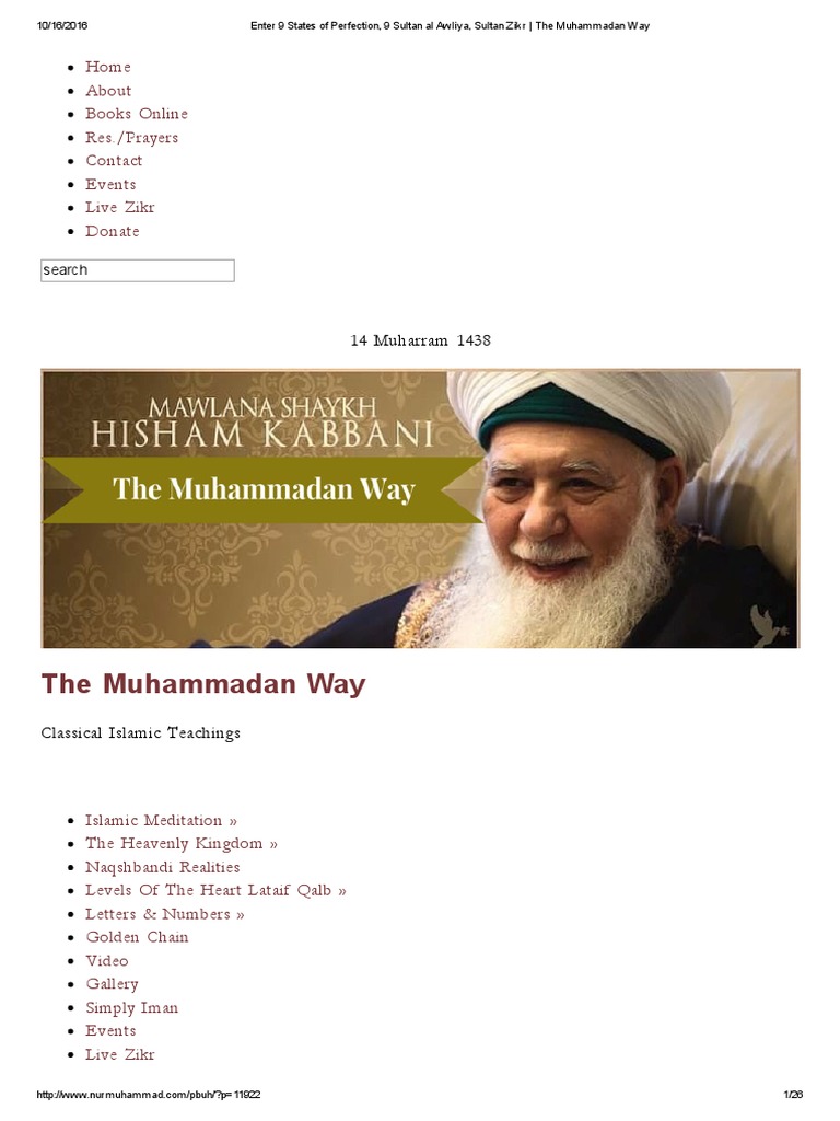 Enter 9 States of Perfection, 9 Sultan Al Awliya, Sultan Zikr - The ...