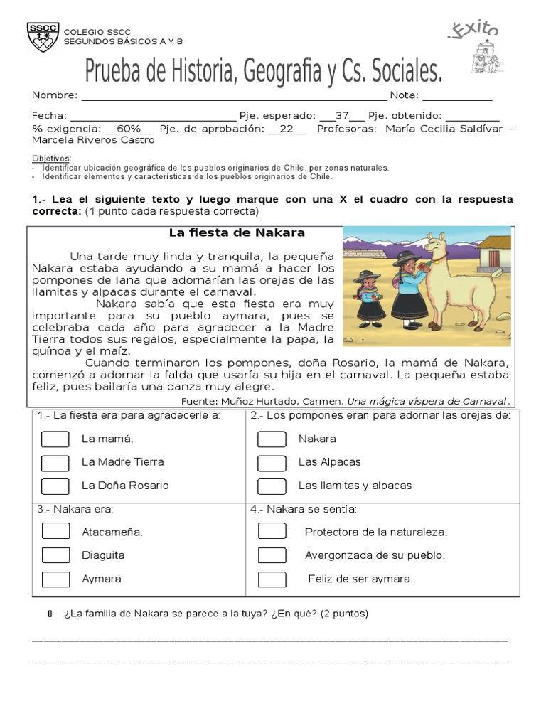 Prueba. Pueblos Originarios | PDF | Nómada | Carnaval