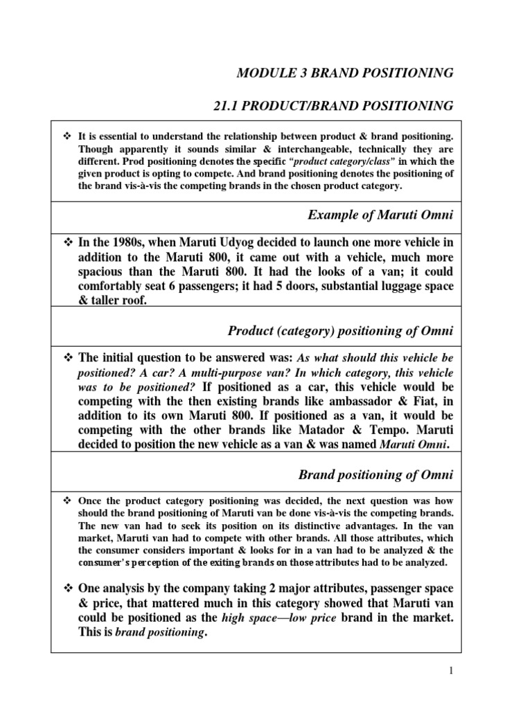 21 Chap - Module 3 - Brand Positioning | PDF | Brand | Marketing