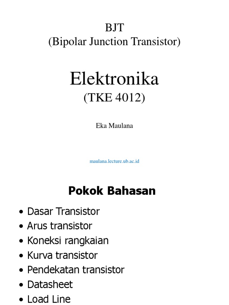 Panduan Lengkap BJT Transistor | PDF | Sains & Matematika