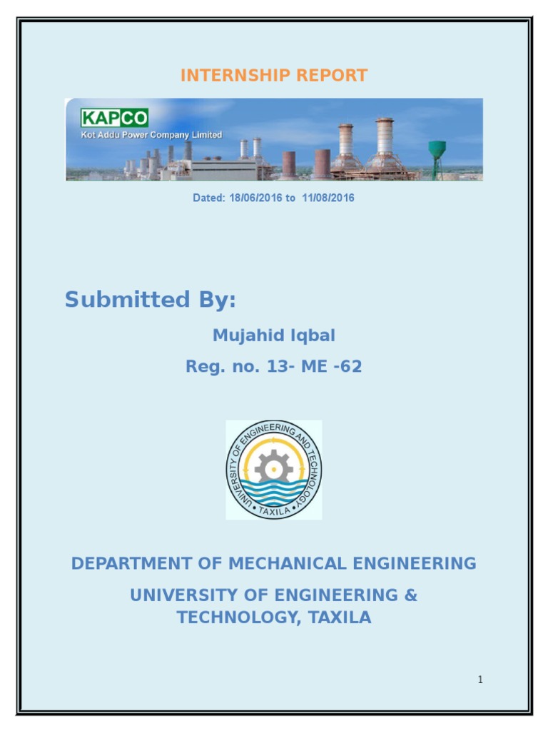 Kapco Power Plant Report | PDF | Steam Engine | Gas Turbine