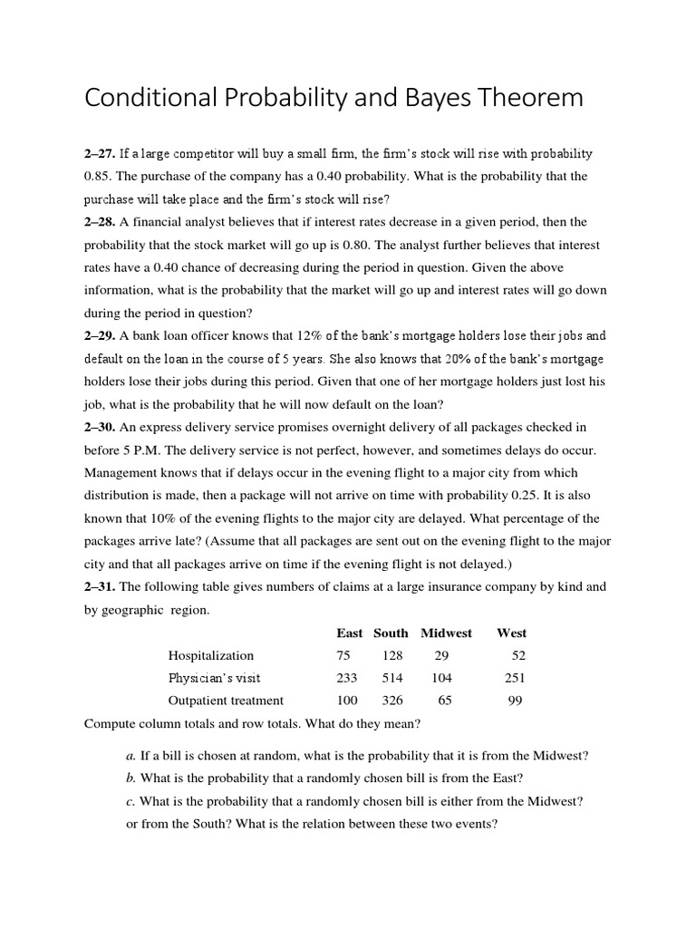 Problems ConditionalProbability | PDF | Dividend | Stocks