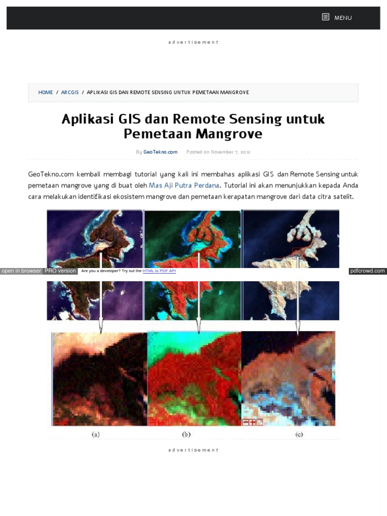Aplikasi GIS Dan Remote Sensing Untuk Pemetaan Mangrove | PDF