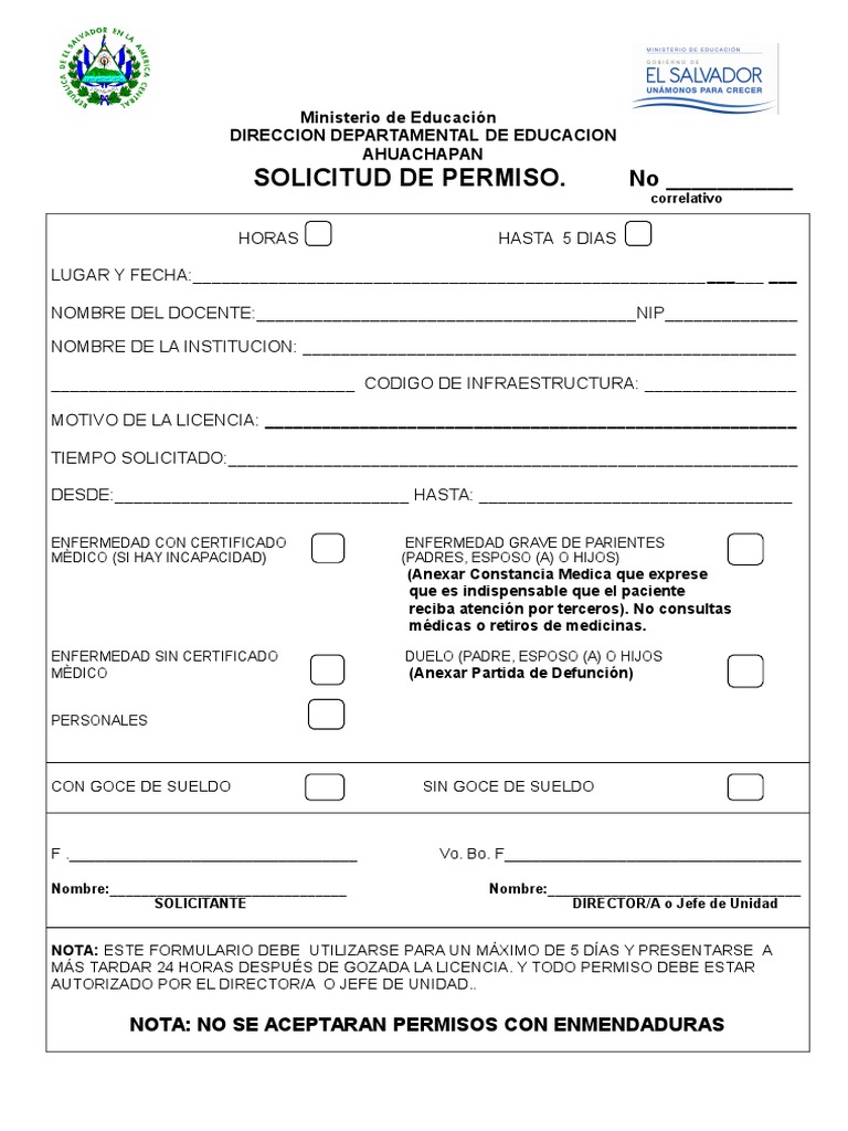 Solicitud de Permiso para Centros Escolares | PDF