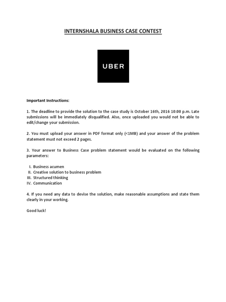 Case Study Uber | PDF