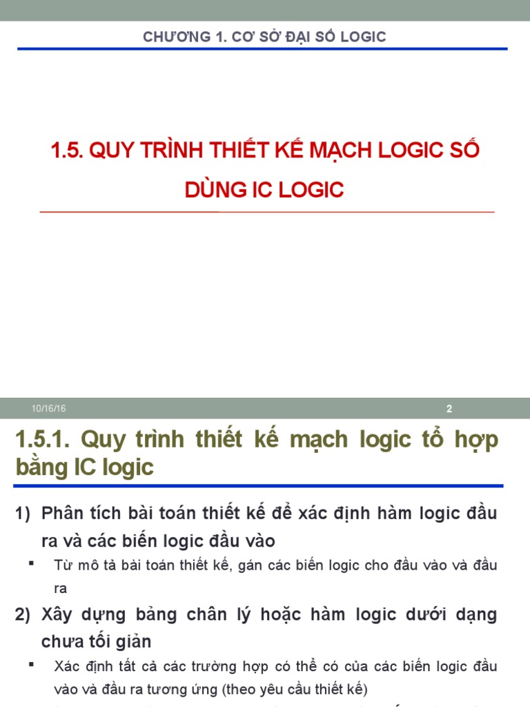 Chuong 1.5. Quy Trinh Thiet Ke Mach Logic So | PDF