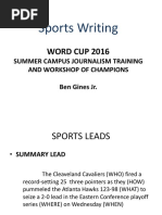Sports Writing Fact Sheet: Volleyball & More | PDF | Sports