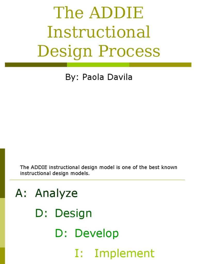 The ADDIE Instructional Design Process | PDF | Instructional Design ...