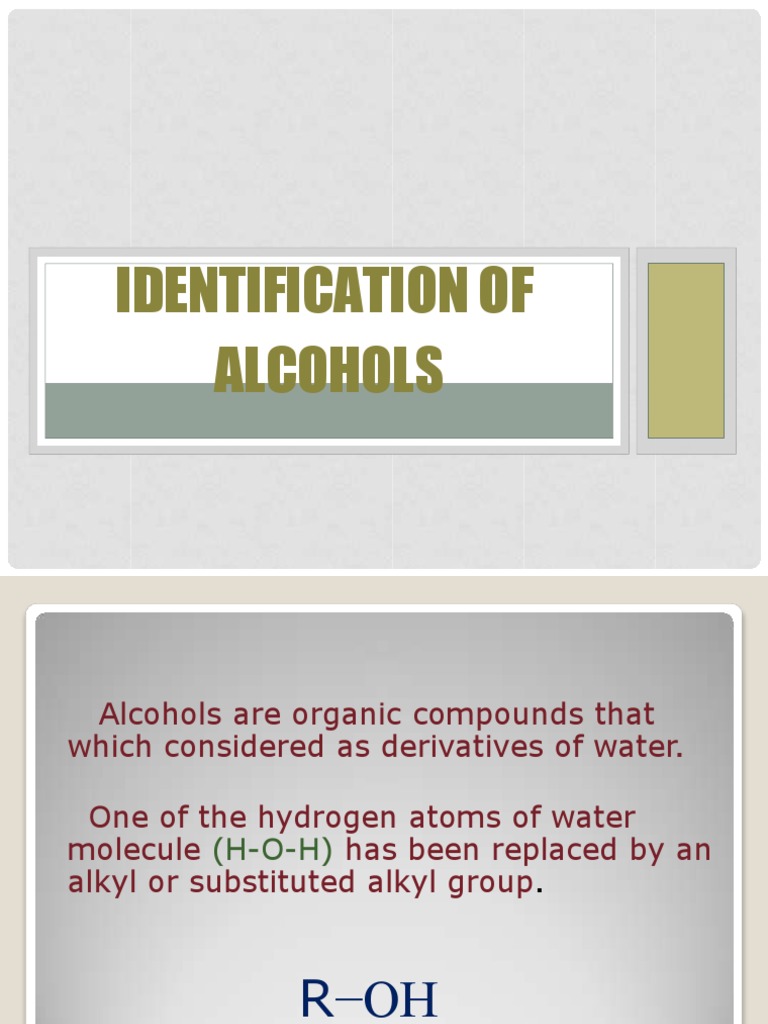 Identification of Alcohols | Alcohol | Aldehyde
