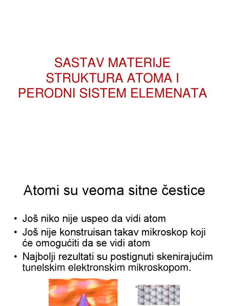 Hemija Struktura Atoma I PSE Modeli PDF | PDF