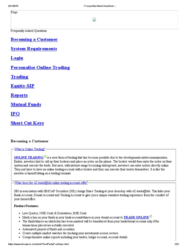 Sbi Cabsec Frequently Asked Questions | PDF | Order (Exchange) | Password
