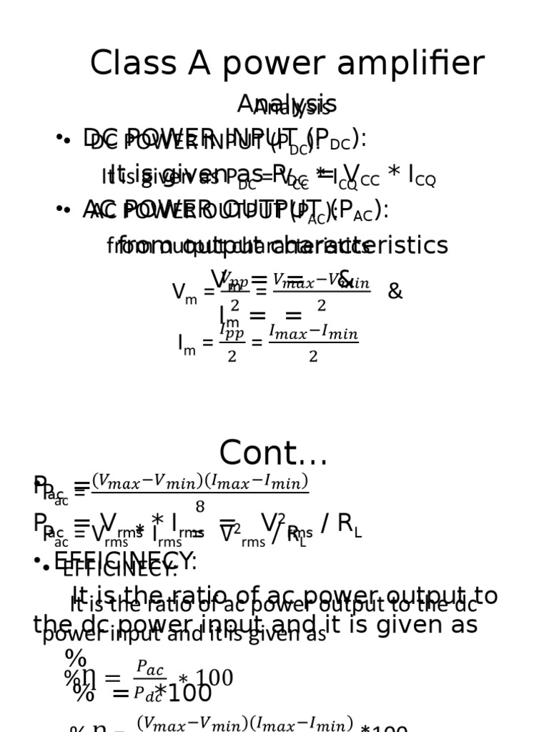 Class A Power Amplifier | PDF | Amplifier | Bipolar Junction Transistor