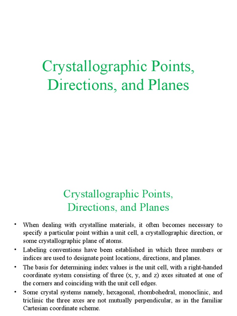 Crystallographic Points | PDF | Cartesian Coordinate System | Crystal ...