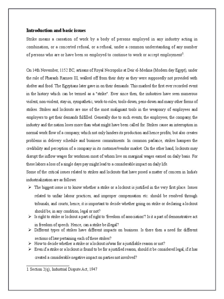 Labour Law Strikes and Lockouts | Strike Action | Lockout (Industry)