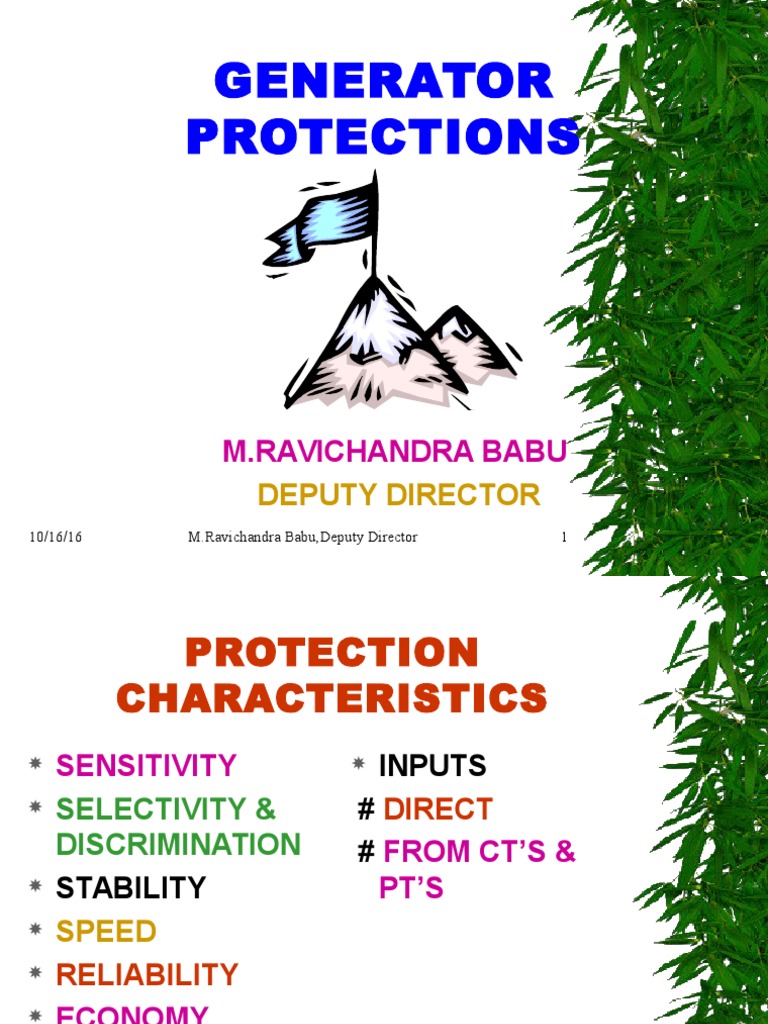 Generator Protection of Thermal Power Plant | PDF | Electric Generator ...