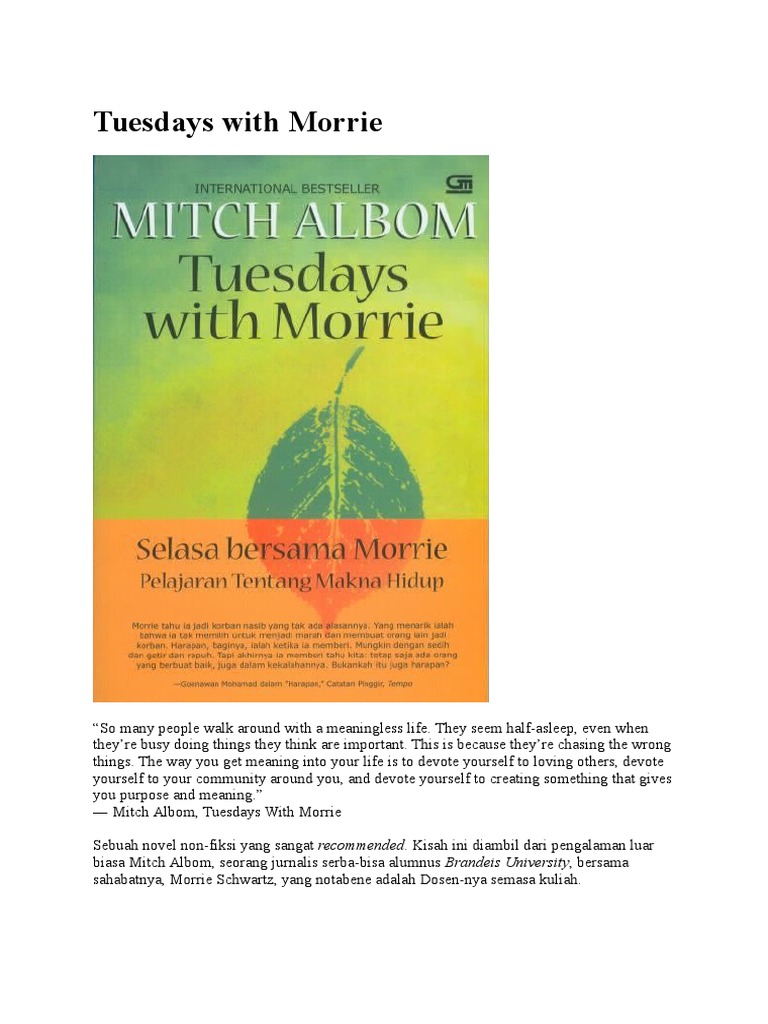 Tuesdays With Morrie | PDF