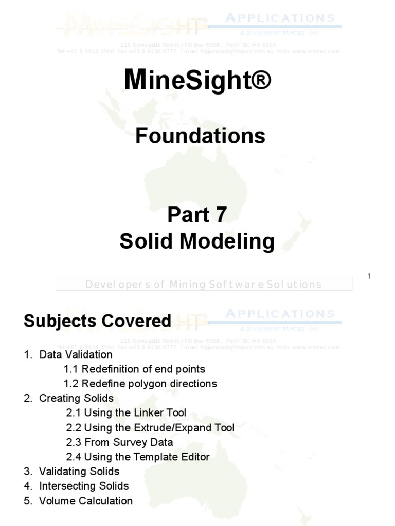 MineSight Part7 Solid Modelling | Download Free PDF | Extrusion | Computing