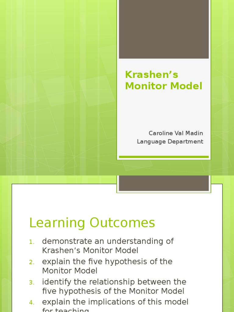 Krashen's Monitor Model | PDF | Second Language | Language Acquisition