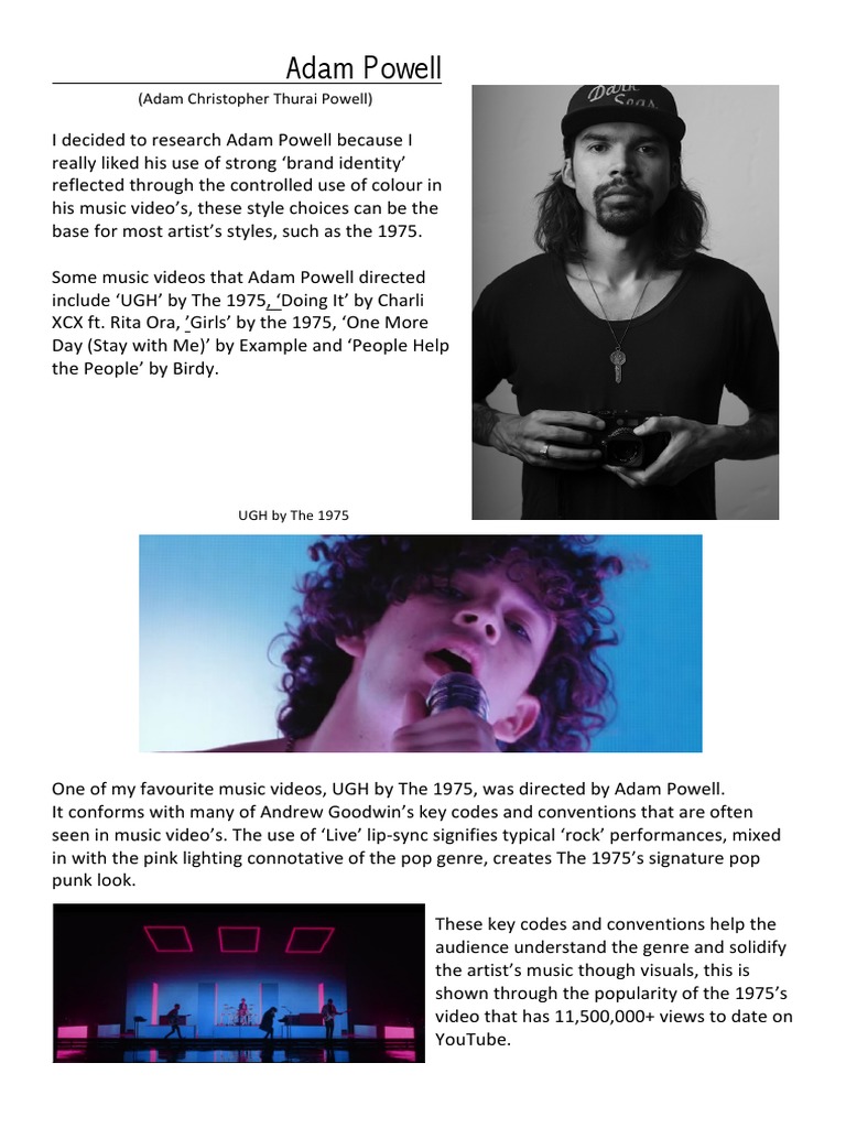 Adam Powell's Impact on Music Videos | PDF