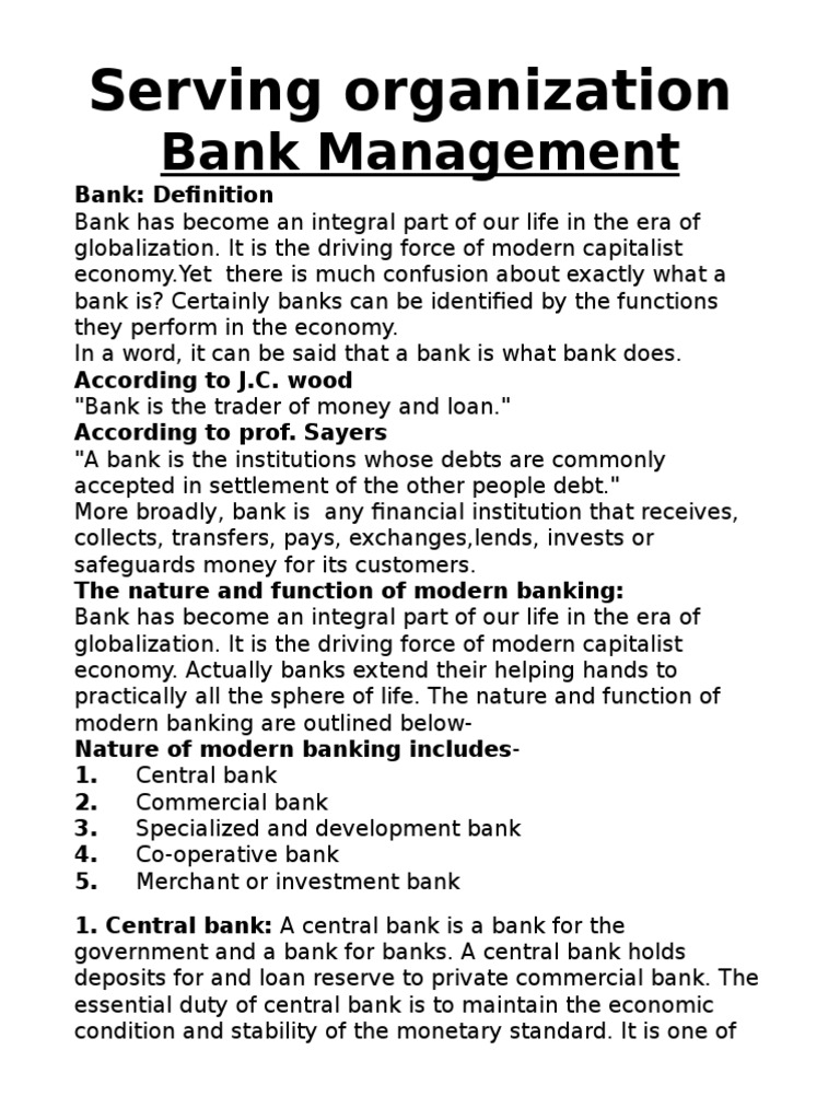 Bank Management | PDF | Central Banks | Commercial Bank
