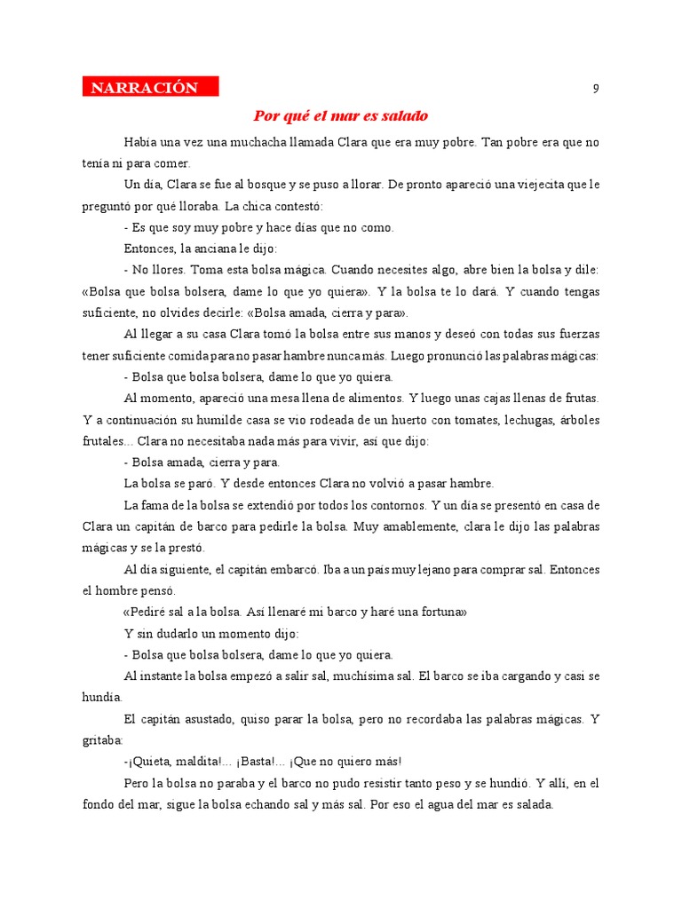 Por Que El Mar Es Salado Lectura | PDF