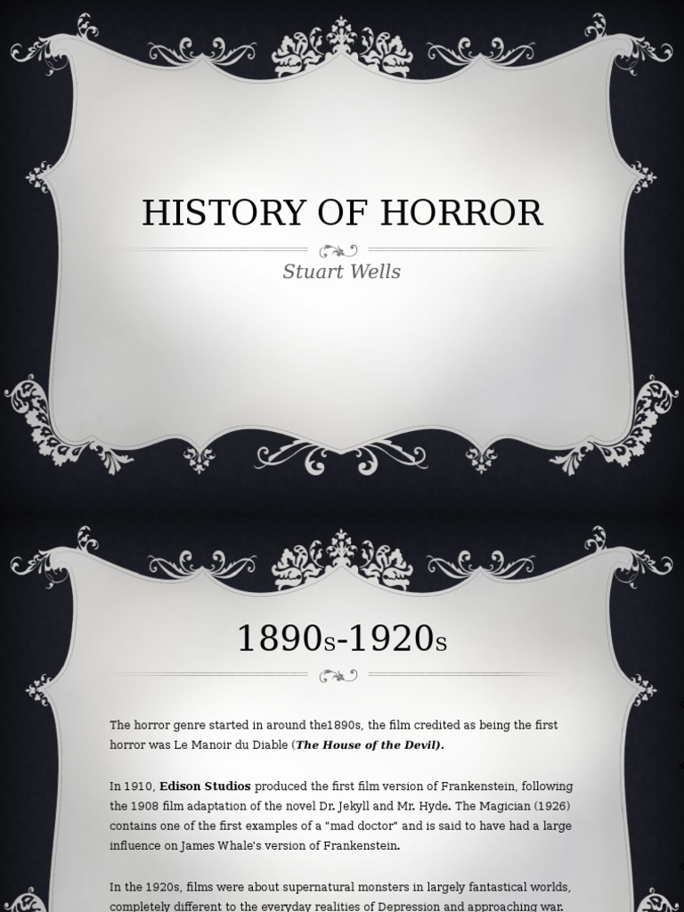History of Horror Powerpoint | PDF | Horror Films | Leisure