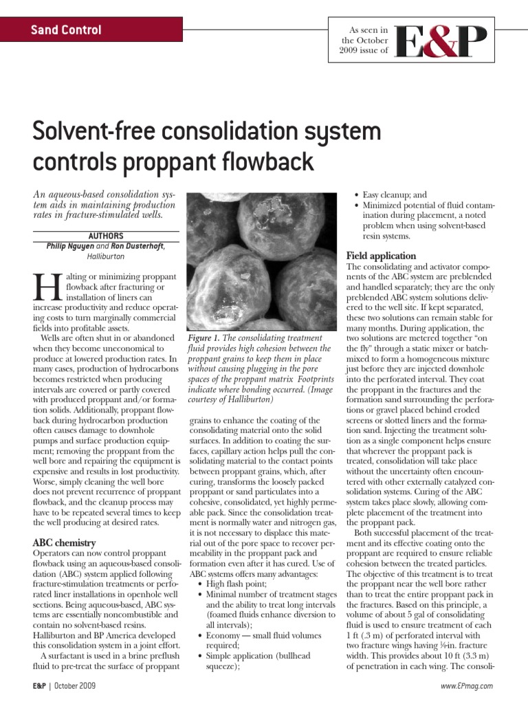 Solvent-Free Consolidation System Controls Proppant Flowback | PDF ...