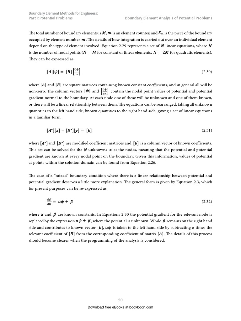 Boundary Element Methods For Engineers - Part I - 050 | PDF