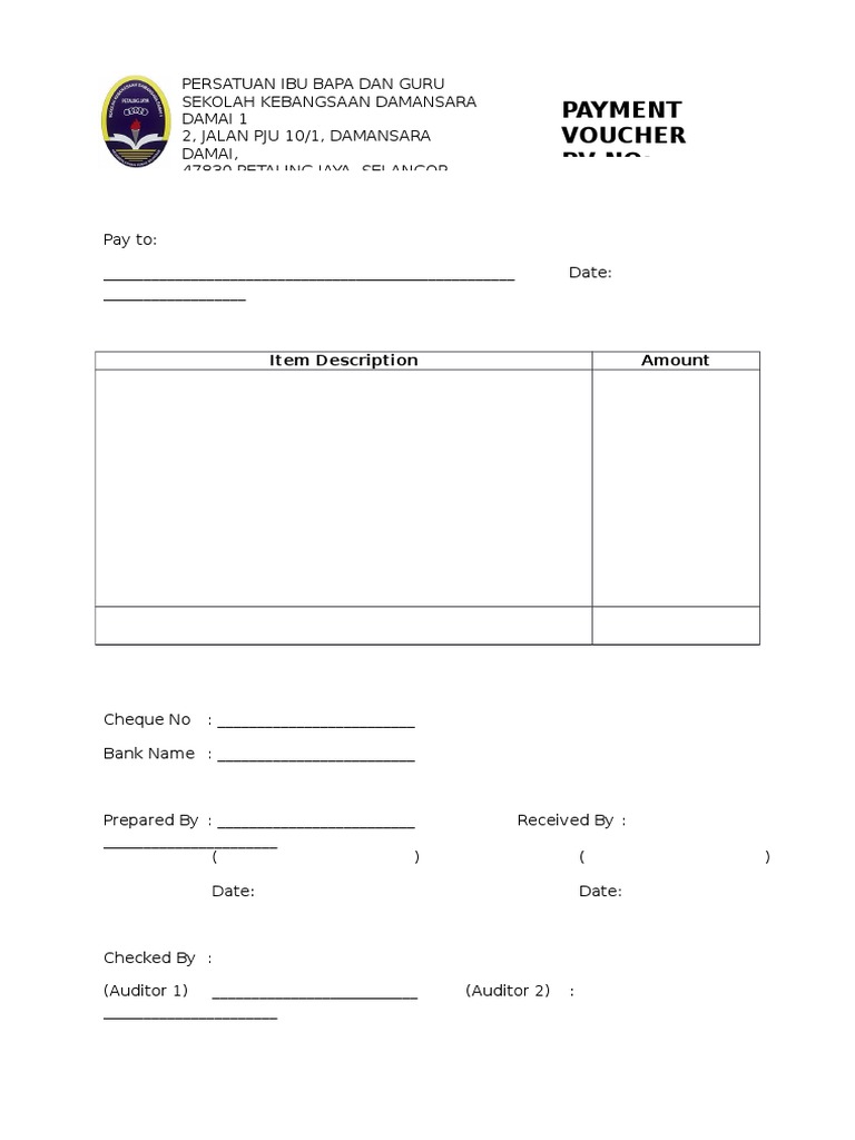 Payment Voucher for School Transactions | PDF | Business