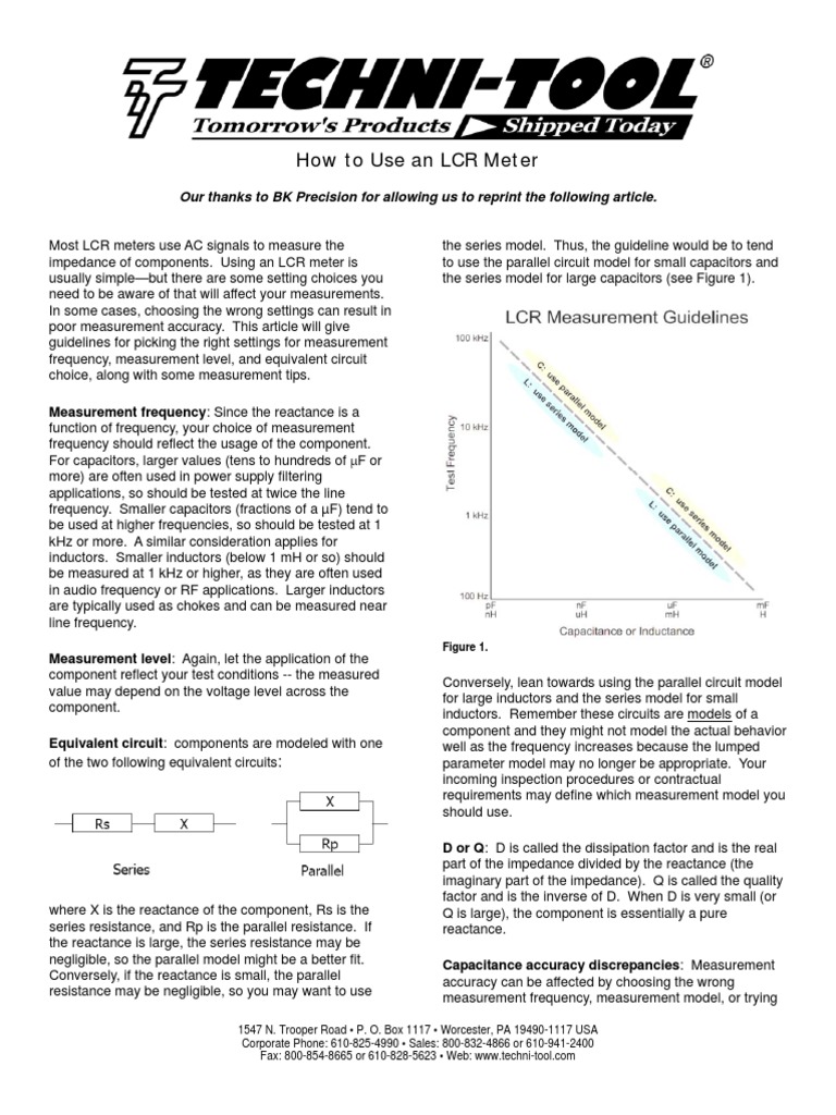 Guia BK Precision - How To Use An LCR Meter | PDF | Capacitor ...