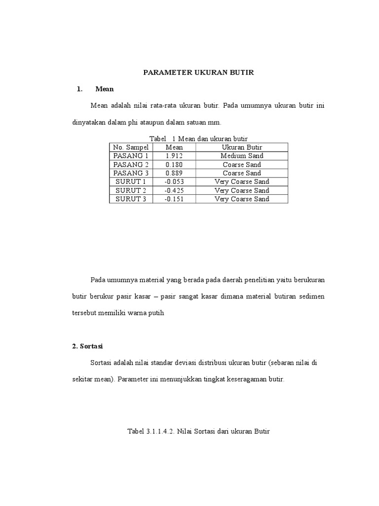 Parameter Ukuran Butir | PDF