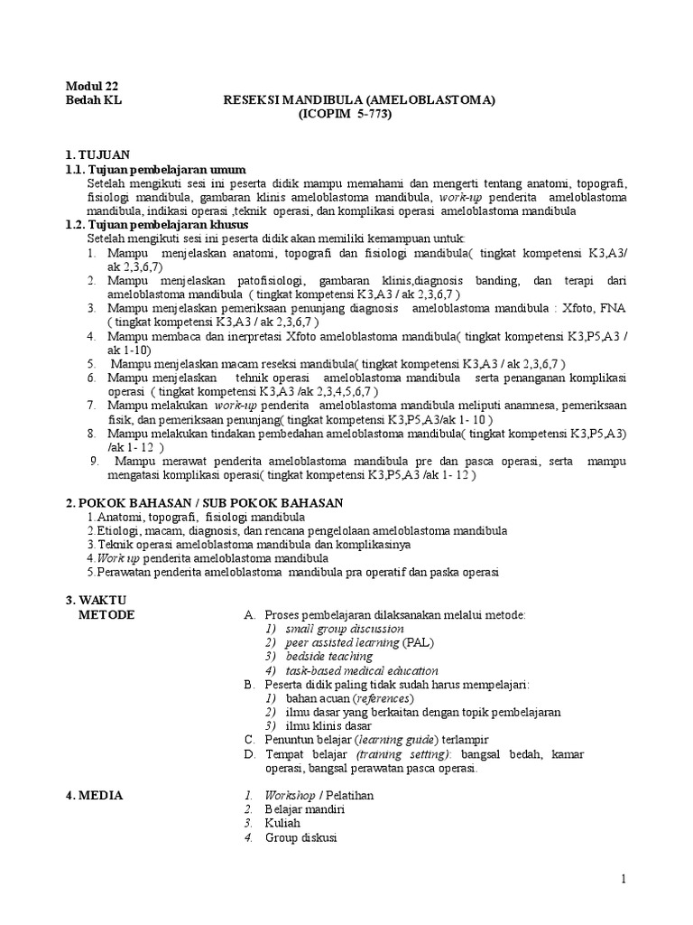22-Reseksi Mandibula (Ameloblastoma) | PDF