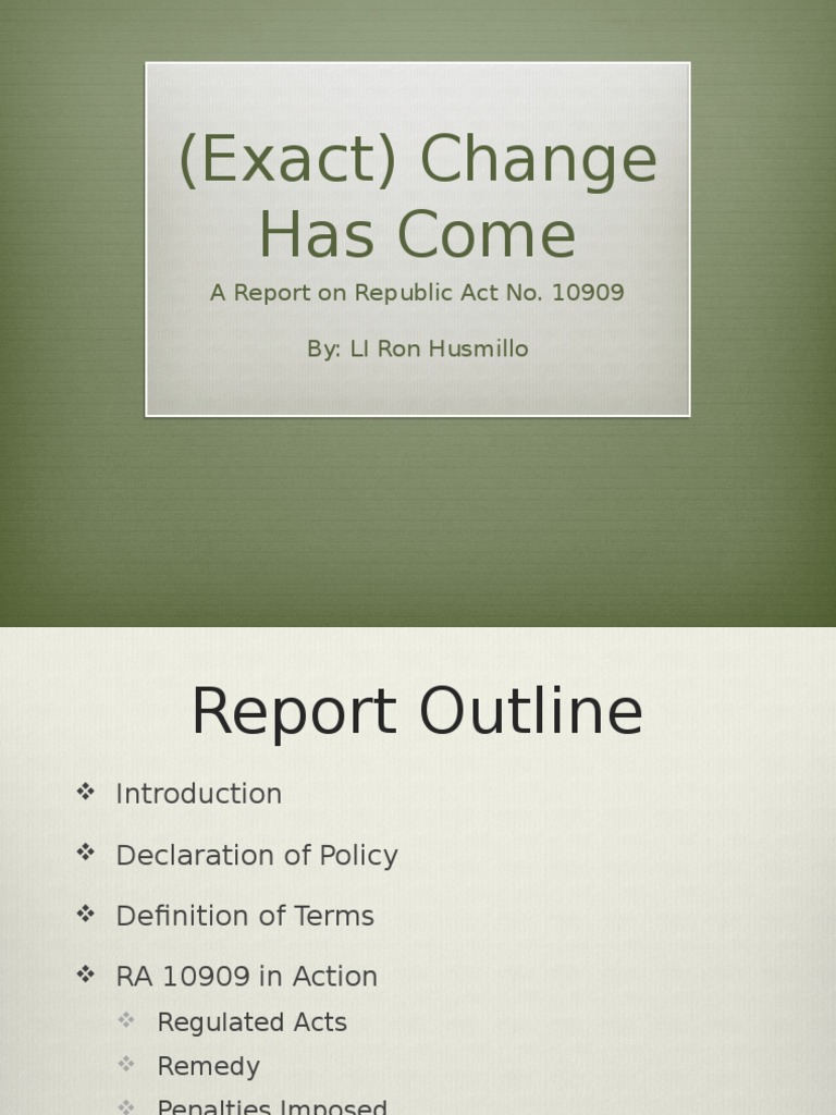 Ra 10909 | PDF | Invoice | Social Institutions