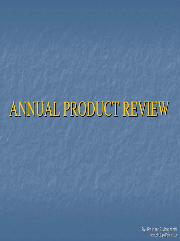 Annual Product Review | PDF | Tablet (Pharmacy) | Quality Assurance