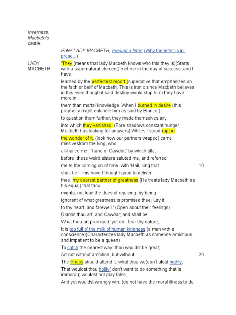 Lady Macbeth's Ambition in Inverness | PDF | Law | Poetry