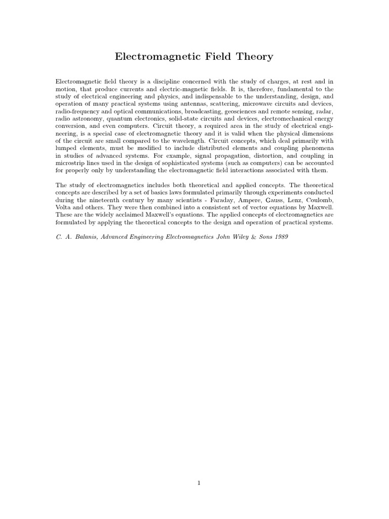 Electromagnetic Field | PDF | Science & Mathematics