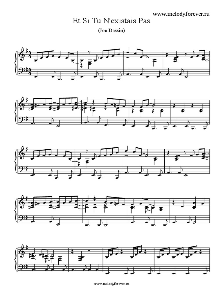 Partition de "Et Si Tu N'existais Pas" | PDF