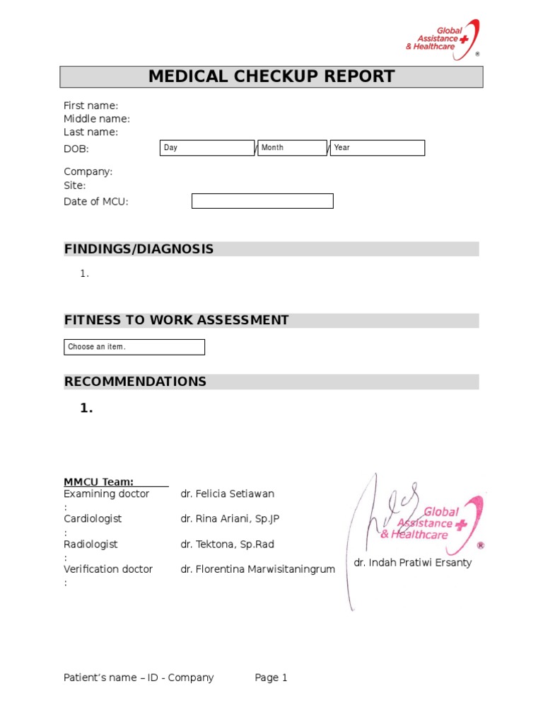 Medical Checkup Report | PDF | Anemia | Cholesterol