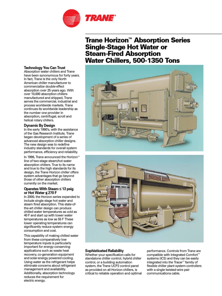 Trane Chiller Catalogo | PDF | Refrigeration | Temperature