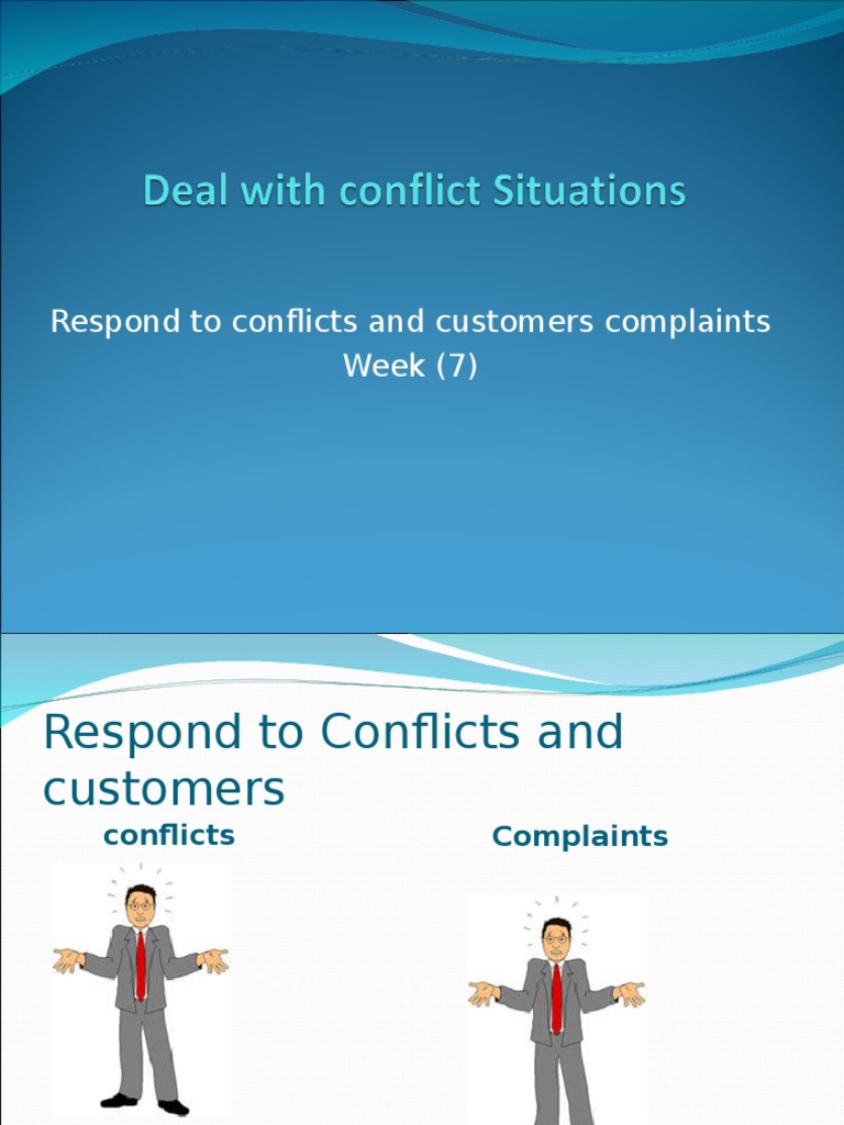 Week (10) Respond To Conflicts and Customers Complaints - PPTX (G ...