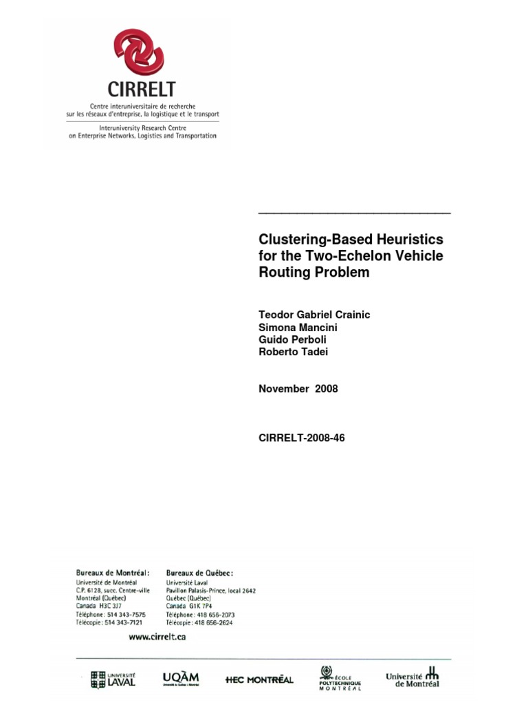 CIRRELT-2008-Clustering-Based Heuristics For The Two-Echelon Vehicle ...