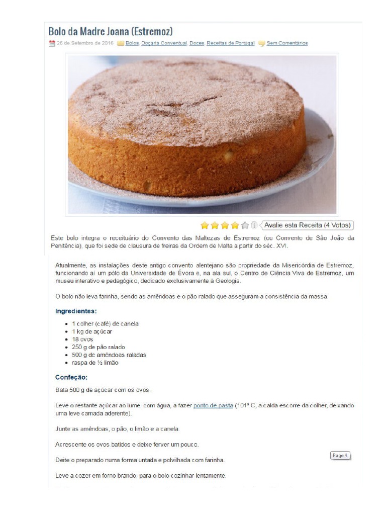 Bolo Da Madre Joana | PDF