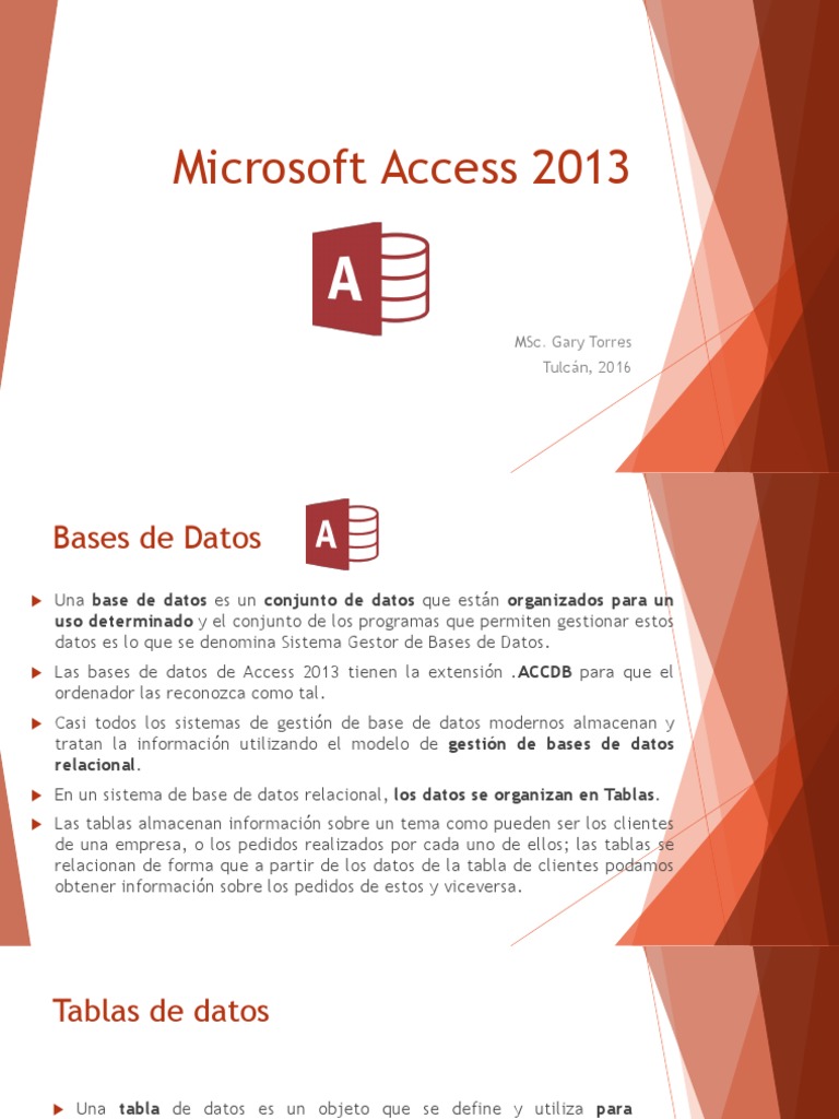 Microsoft Access 2013 | PDF | Tabla (base de datos) | Base de datos relacional