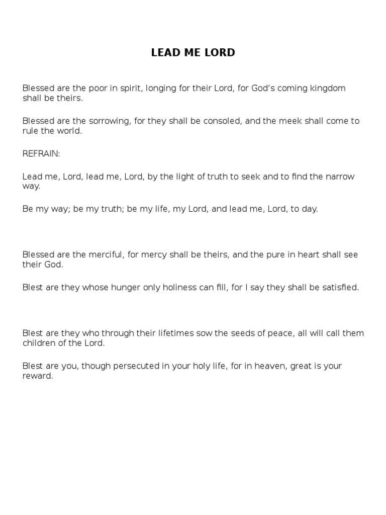 Lead Me Lord | PDF