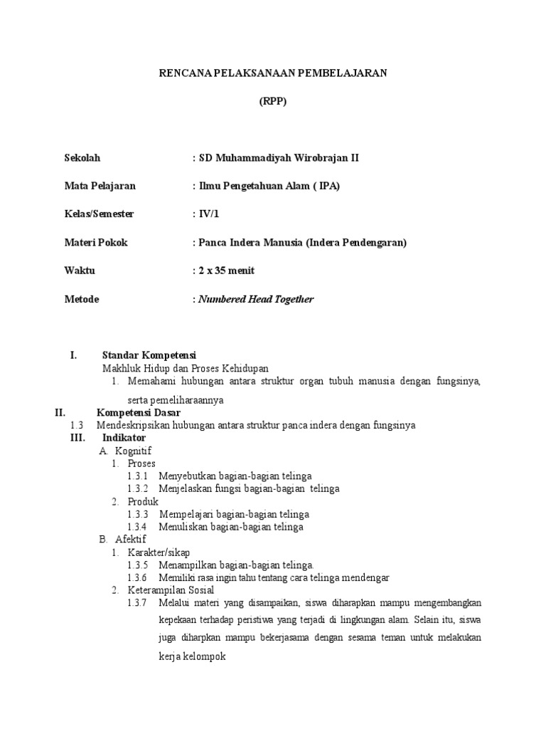 RPP Kelas 5 | PDF