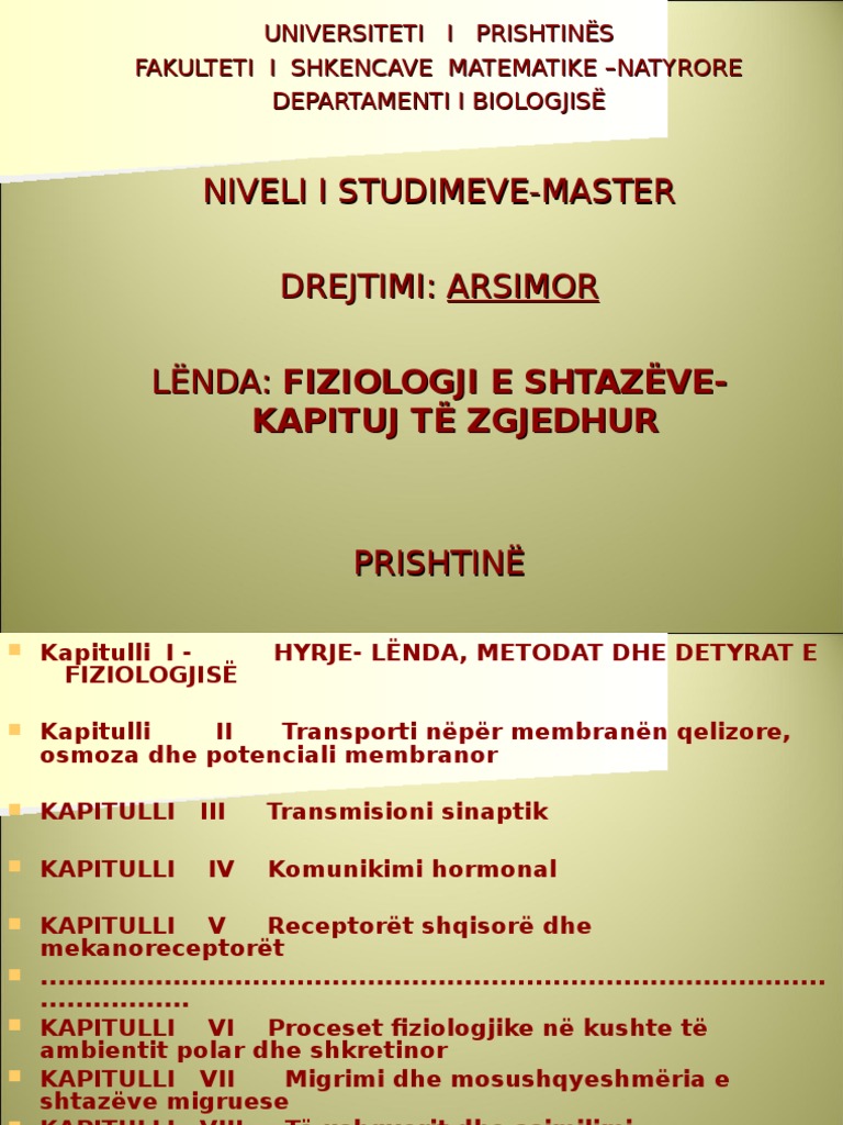 Hyrje - Kapituj Te Zgjedhur Nga Fiziologji e Shtazeve | PDF