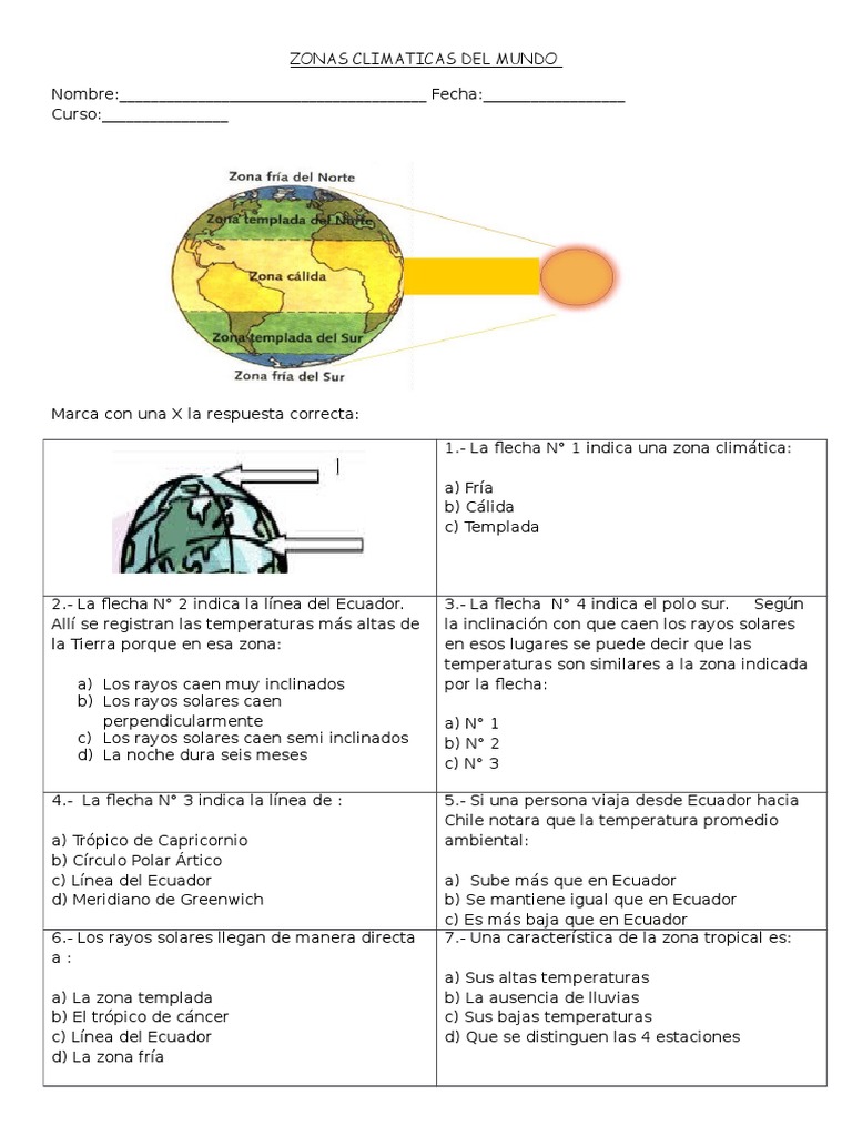 Zonas Climaticas Del Mundo | PDF