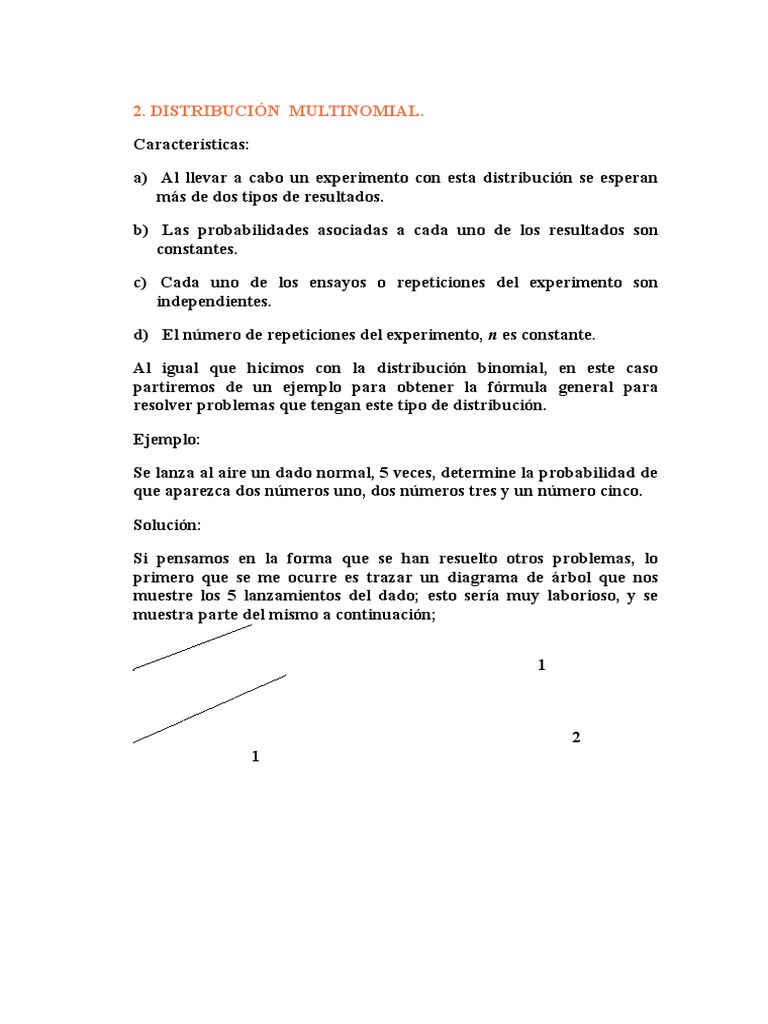 Distribucion Multinomial | PDF | Probabilidad | Probabilidades y ...