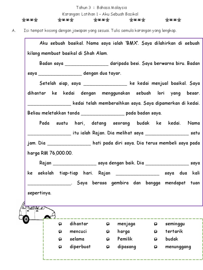 Penulisan 3 Karangan Aku Sebuah Basikal Pdf